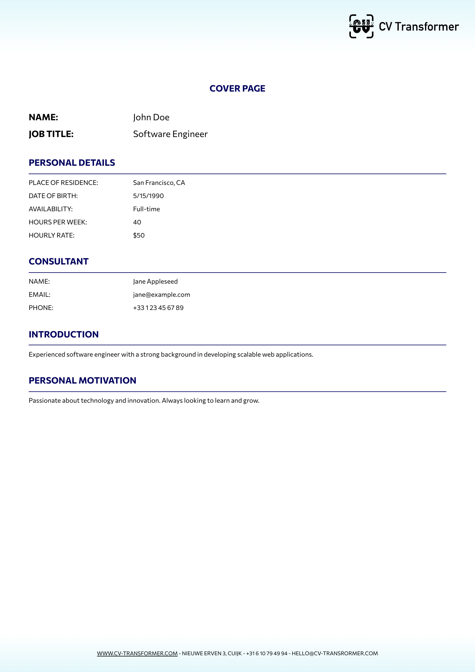Chicago | Layout library | CV-Transformer